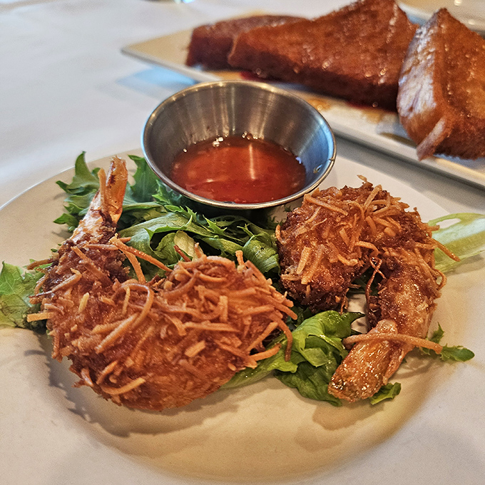 Coconut shrimp that actually taste like both coconut AND shrimp &ndash; a culinary miracle that deserves more recognition than whatever won Best Picture last year.