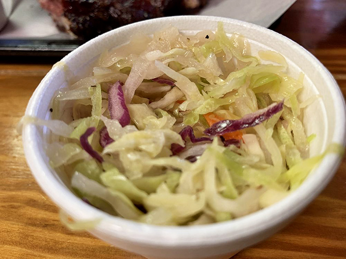 Cole slaw that offers the perfect, crisp counterpoint to the richness of smoked meats—like a palate-cleansing high five.