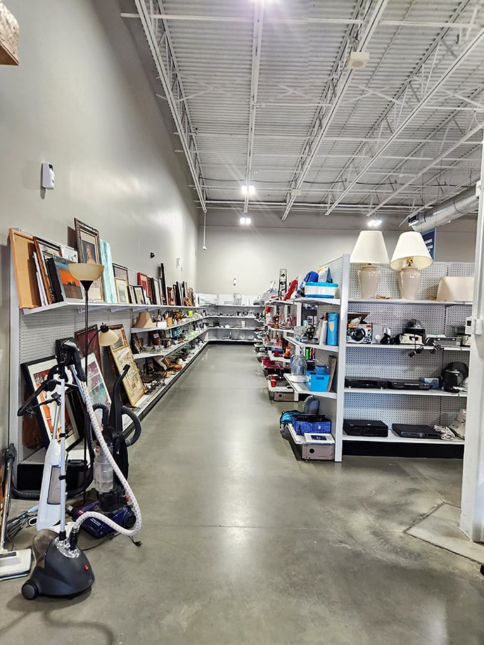 Every aisle tells a different story. Electronics, artwork, and small appliances create a museum of American household history you can actually take home.