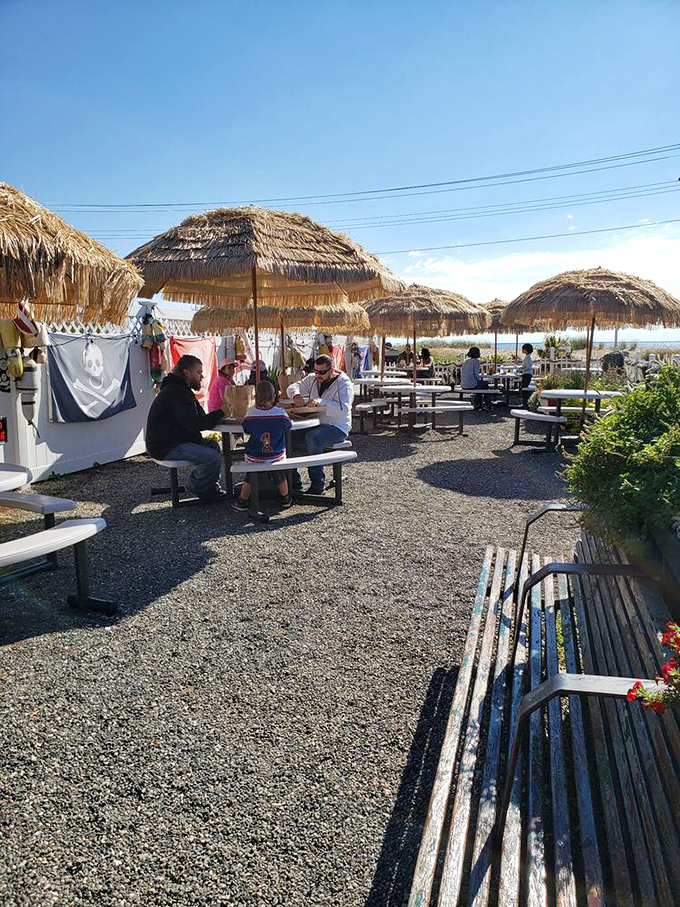 Families gather under thatched umbrellas, creating memories one seafood feast at a time&mdash;the true Connecticut summer tradition.