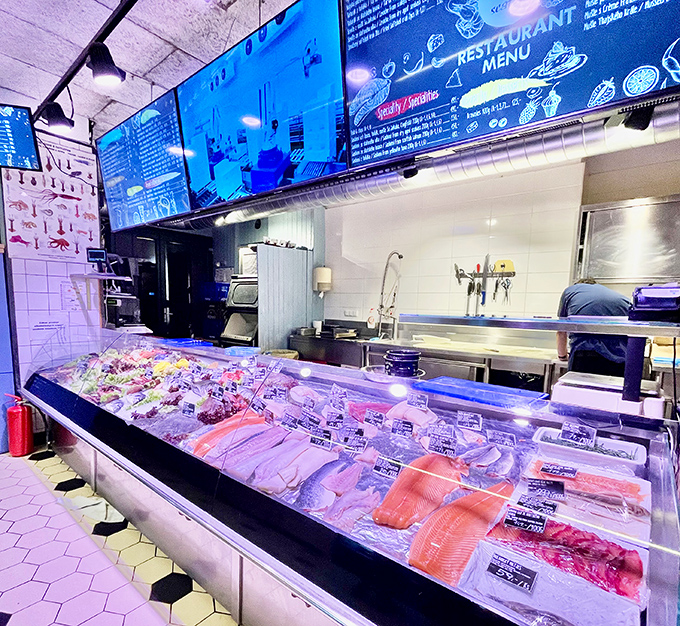 Where the magic begins&mdash;a display case that proves fresh seafood isn't just a coastal privilege. Desert dwellers rejoice!