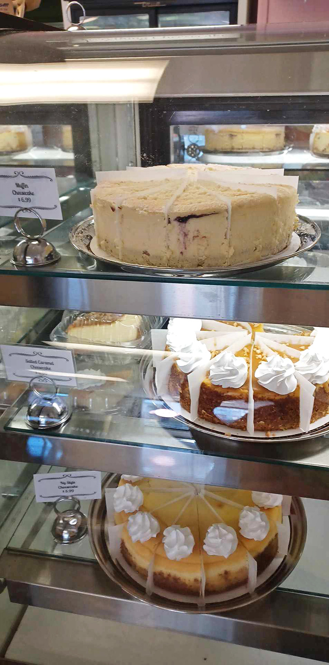 The glass display case serves as both menu and motivation &ndash; "Yes, I'll be good all day because THAT exists."