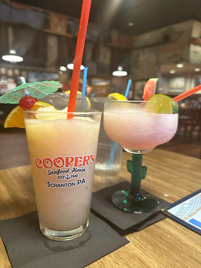 Cooper's tropical cocktails arrive festively garnished&mdash;tiny umbrellas and fruit wedges transporting you to island time while still firmly planted in Pennsylvania.