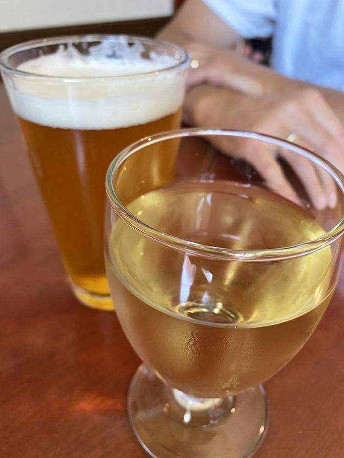 Local beer and wine that understand their supporting role—enhancing the seafood without stealing its spotlight.