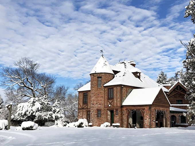 Winter transforms Redwall Castle into a snow-covered wonderland that would make the Starks of Winterfell feel right at home.