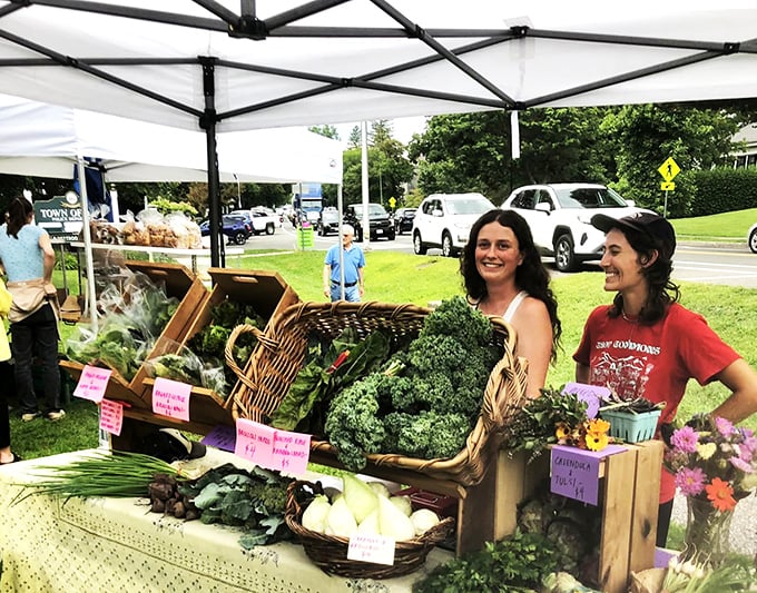 The Stockbridge Farmers Market proves that the best shopping carts are actually wicker baskets filled with produce picked that morning.