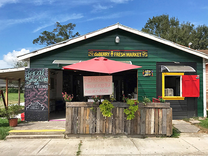 DaBerry Fresh Market's cheerful facade promises homemade treats and local produce – the kind of place where recipes get swapped with purchases.