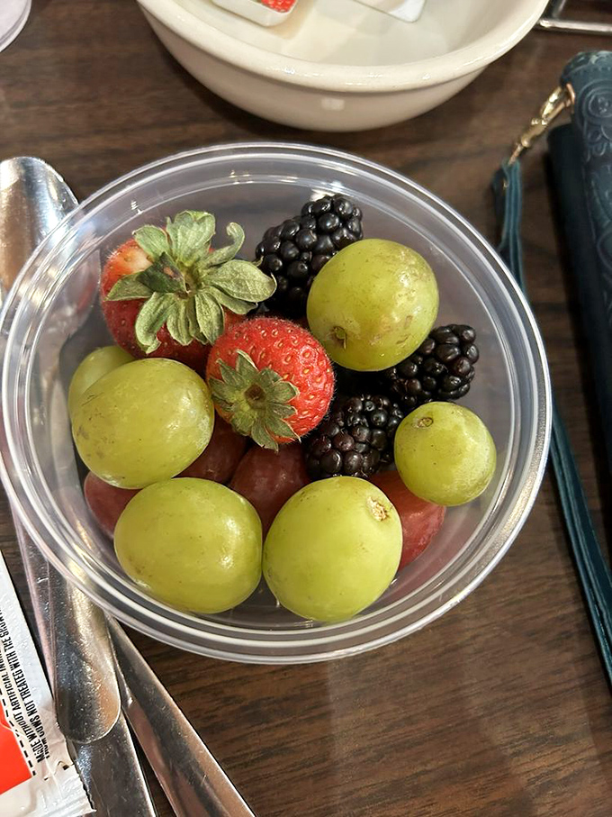 Fresh fruit that brings a pop of color and virtue to the table &ndash; nature's palate cleanser between bites of breakfast decadence.