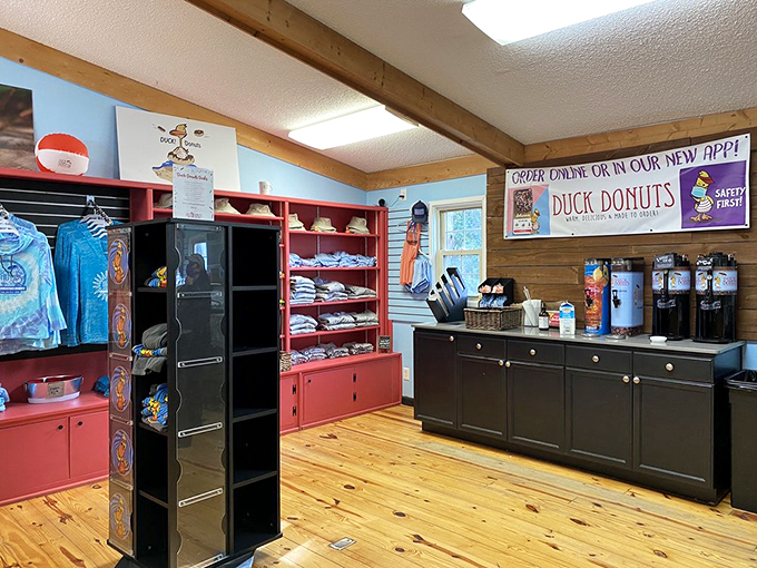 Beyond donuts: the merchandise corner where you can wear your donut allegiance proudly. T-shirt calories don't count.