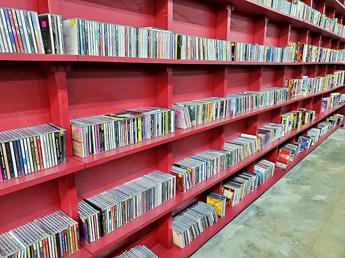 The vinyl and CD section: where musical memories are filed by decade, not algorithm.