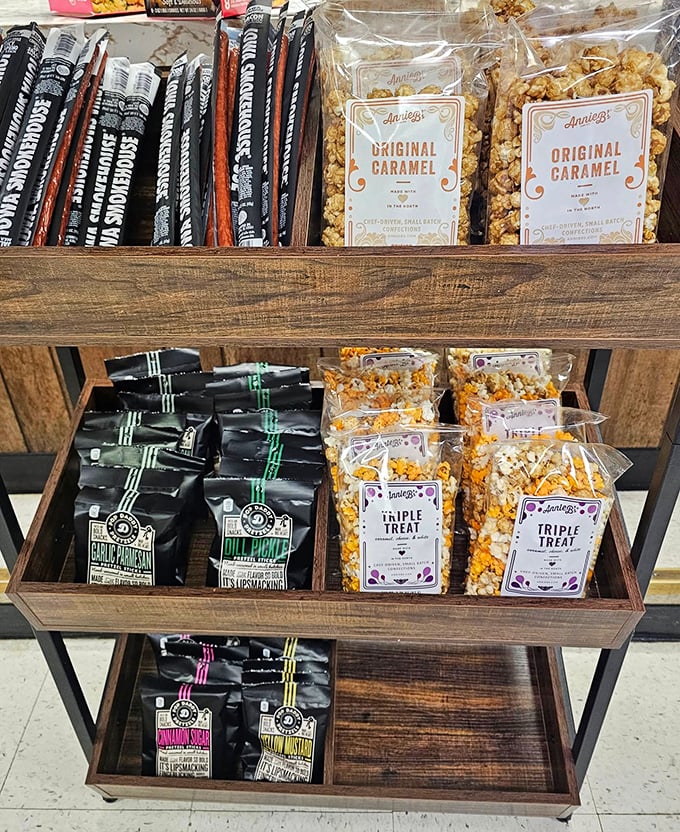 For when you need something that isn't a donut (said no one ever). Still, these gourmet popcorn and chip options make excellent donut chasers.