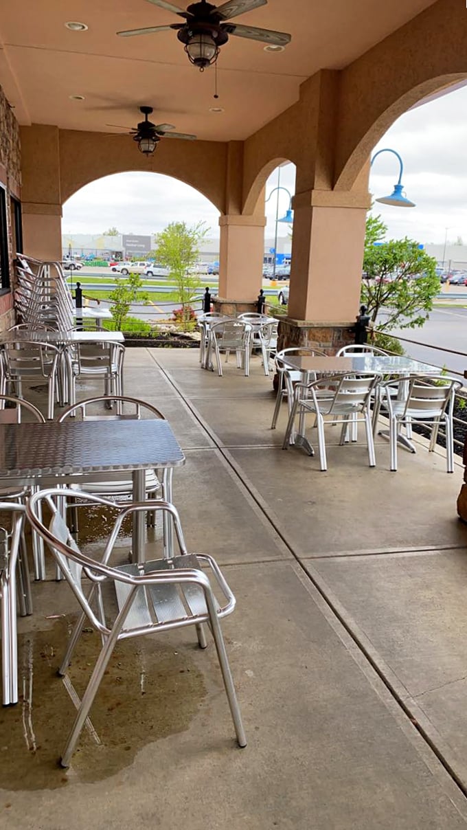 Rain or shine, this covered patio offers front-row seats to the best show in town&mdash;your next magnificent meal.