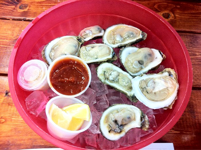 Oysters on the half shell—ocean jewels on a bed of ice. A squeeze of lemon, a dab of cocktail sauce, and pure happiness follows.