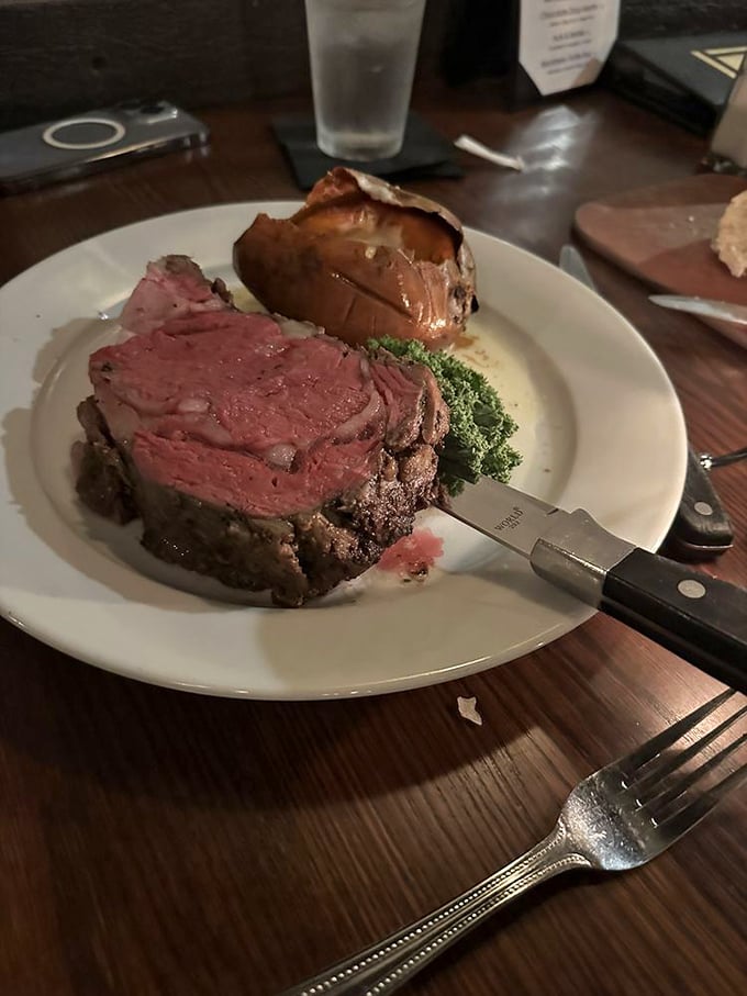 The prime rib knife isn't just a utensil, it's an invitation to participate in one of life's great pleasures. That perfect pink center means someone in the kitchen cares.