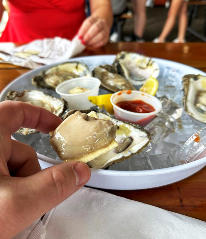 That moment when you realize you're about to experience seafood nirvana, one briny, delicious slurp at a time.