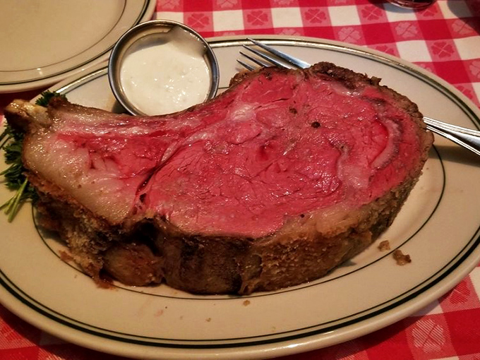 The crown jewel of the cow! This prime rib is so perfectly pink, it could make a flamingo jealous. Paired with au jus, it's a royal feast.