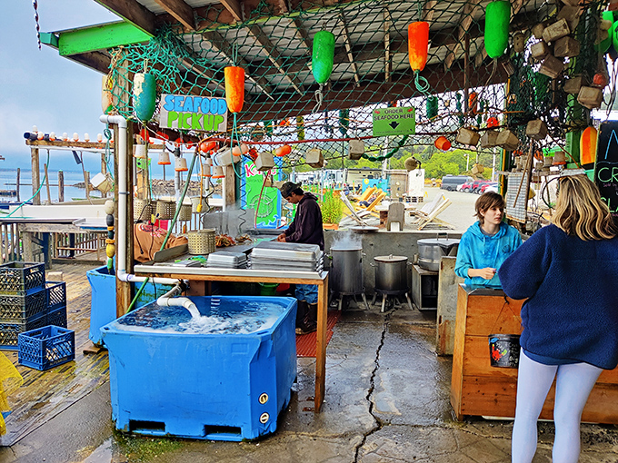 Behind the scenes at seafood paradise. Where the magic happens before those crabs and oysters make their grand entrance to your table.