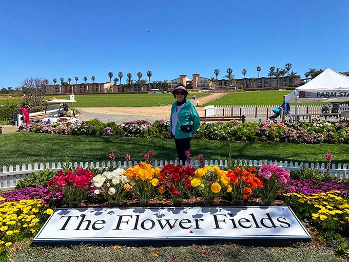 The entrance sign promises much and delivers more. Consider this your gateway to nature's most enthusiastic color experiment.