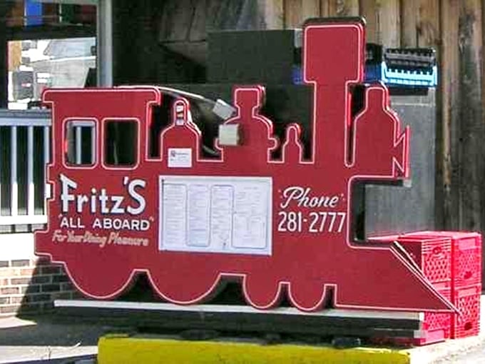 "Fritz's: All Aboard"&mdash;the sign promises not just a meal, but an experience that's been delighting train enthusiasts and burger lovers for generations.