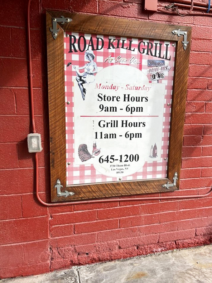 The hours sign might as well read: "Times when happiness is available for purchase in smoked meat form."