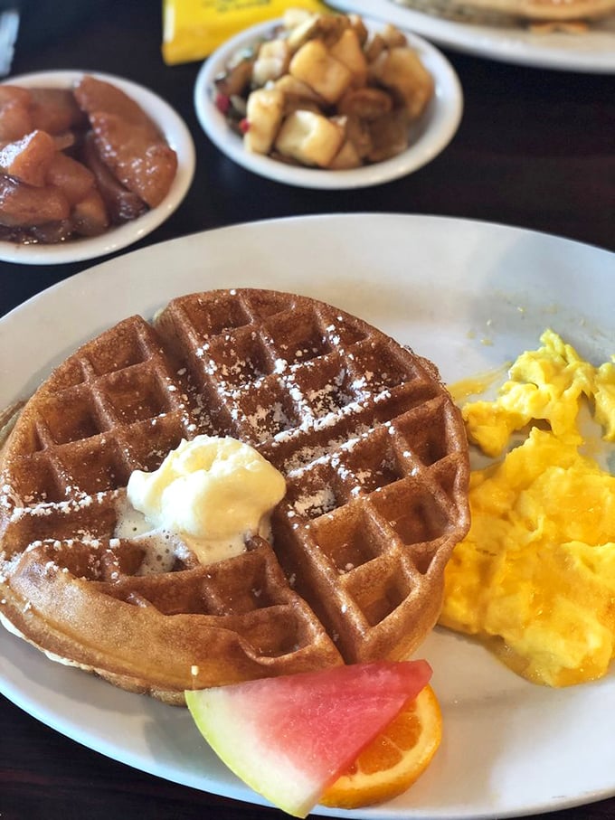 This waffle doesn't need a special occasion&mdash;it is the special occasion. Perfectly golden with eggs that bring sunshine to the plate.