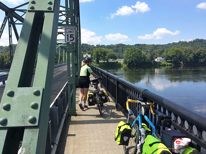 Cycling across the bridge offers the kind of panoramic river views that make even the most dedicated couch potatoes consider buying spandex.