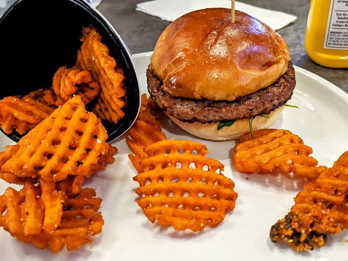 This isn't your average arcade burger&mdash;it's what you deserve after burning thousands of calories through pure adrenaline and competitive spirit.