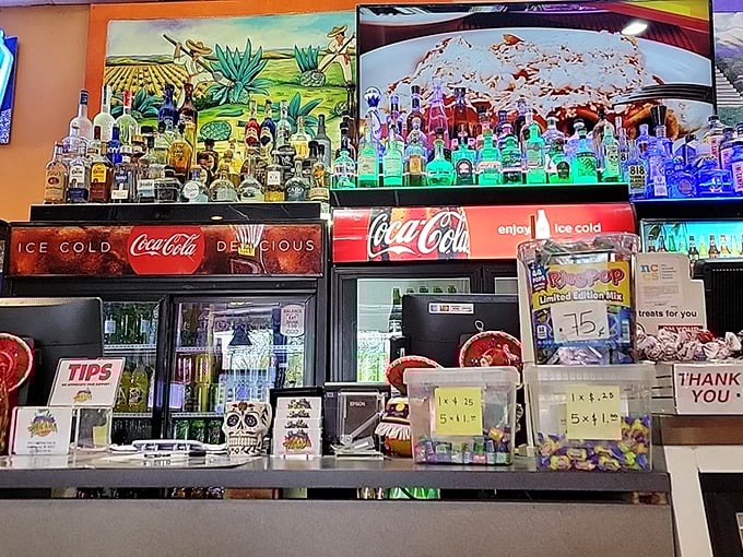 The bar where tequila bottles stand at attention like soldiers. This liquid lineup promises margaritas that won't insult your intelligence with pre-made mixes.