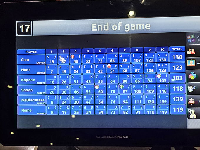 The digital scoreboard tells tales of triumph and tragedy, with MrBlacsnake clearly showing off for the rest of us.