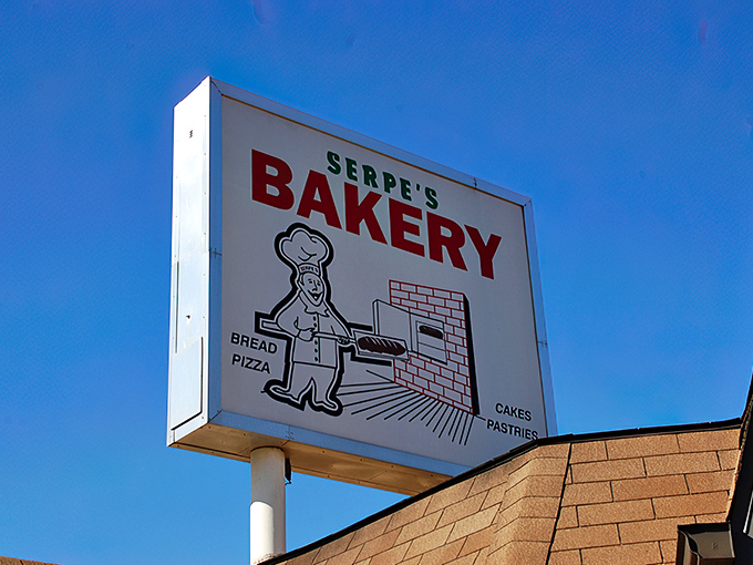 The bakery's iconic sign stands as a beacon of hope for those in need of immediate sugar therapy.