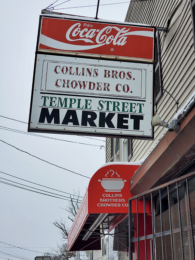 The vintage sign hangs like a badge of honor, a beacon for chowder enthusiasts who understand that greatness rarely comes with neon lights.
