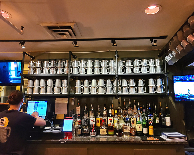 Behind every great meal is a team that knows exactly what they're doing&mdash;note the impressive mug collection that says "we take our beverages seriously."