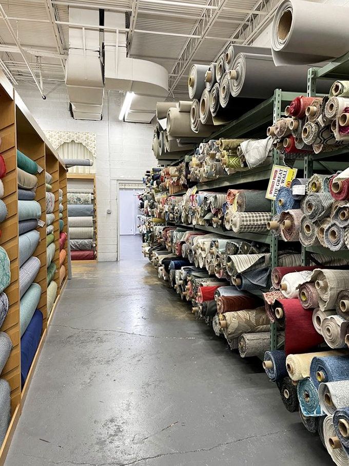 Fabric corridors that would make the Library of Congress jealous. Knowledge and possibilities stored in textile form, waiting to be discovered.