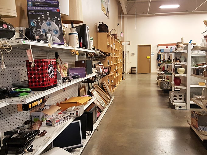 Electronics, frames, and gadgets line these shelves like an analog time capsule. Yesterday's technology at prices that make experimentation affordable!
