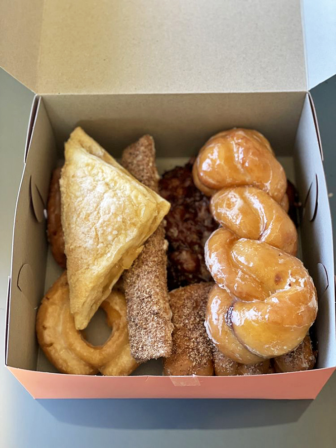 The breakfast box of champions – containing more joy than should legally be allowed in one cardboard container.