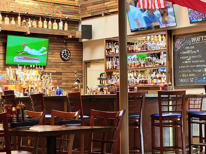 The bar isn't just stocked&mdash;it's a liquid library of bourbon and craft beers that have been carefully curated to stand up to the bold flavors coming from the smoker.