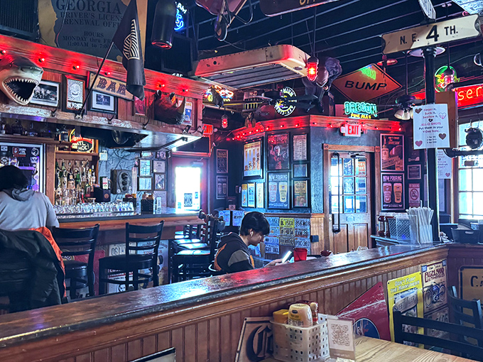 The bar is where strangers become friends and friends become regulars, all under the watchful gaze of decades of Atlanta memorabilia.