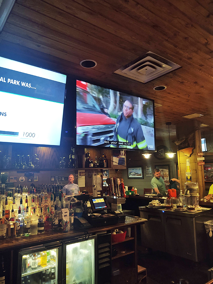 The bar area balances sports-watching with serious eating&mdash;a place where "just one more" applies equally to drinks and appetizers.