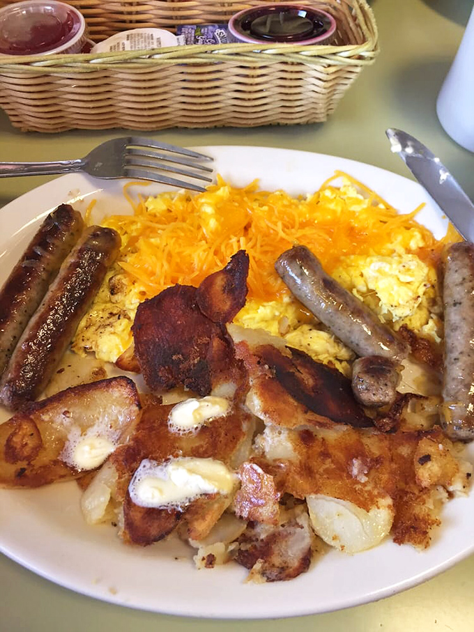 The "Barn Buster" breakfast isn't just a meal&mdash;it's a declaration that you have absolutely nowhere important to be for the next several hours.