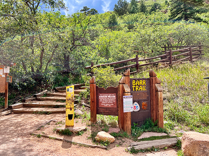 Barr Trail: where Colorado casually suggests you might want to reconsider that second donut. Challenge accepted, mountain!