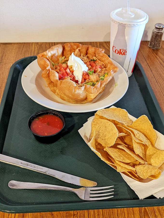 The taco salad bowl&mdash;where the vessel is as delicious as its contents. A crunchy, edible fortress protecting precious cargo of seasoned meat and fresh toppings.