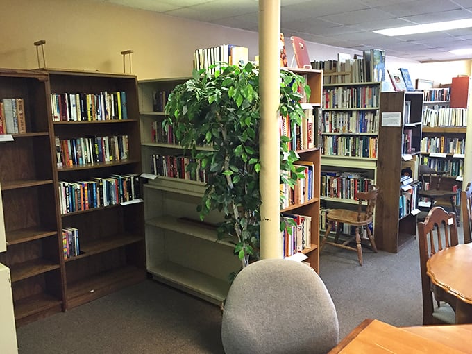 Literary heaven for bibliophiles on a budget&mdash;where dog-eared paperbacks and pristine hardcovers create the perfect low-cost library expansion opportunity.