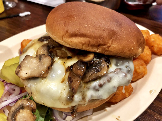 This burger, loaded with mushrooms and melted cheese, isn't just a meal&mdash;it's a commitment. One worth making and keeping.