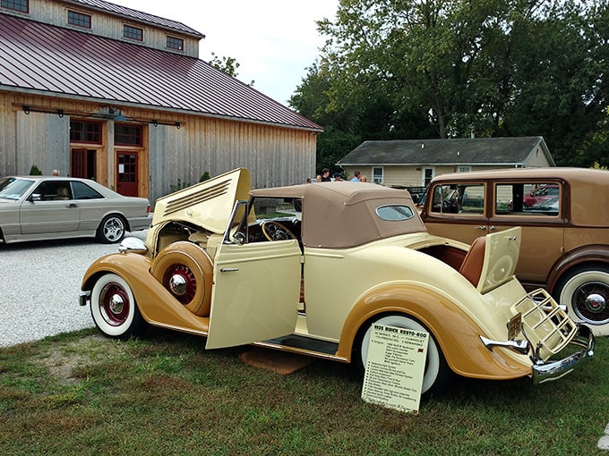 The creamy white Buick with its distinctive grille stands as proudly as it did decades ago, when it represented the pinnacle of American luxury.