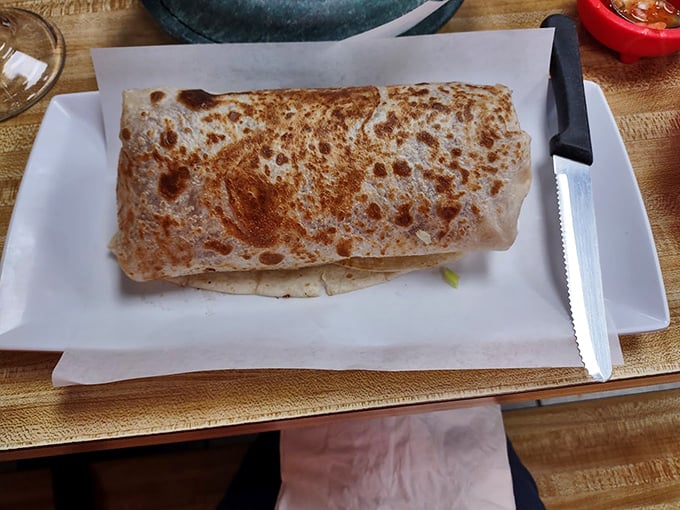 This burrito has been perfectly grilled to achieve those coveted leopard spots. It's not just wrapped&mdash;it's gift-wrapped for your mouth.