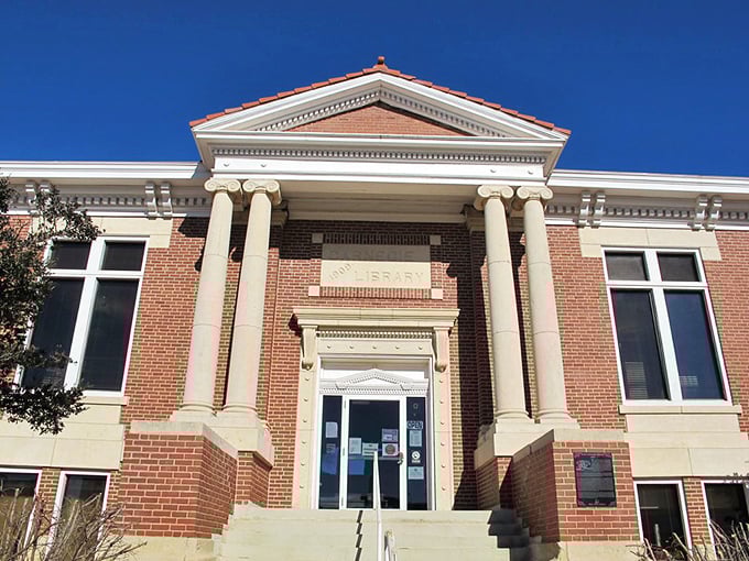 Perry's Carnegie Library stands dignified with its classical columns, one of thousands gifted nationwide by a steel magnate who believed in the power of books.