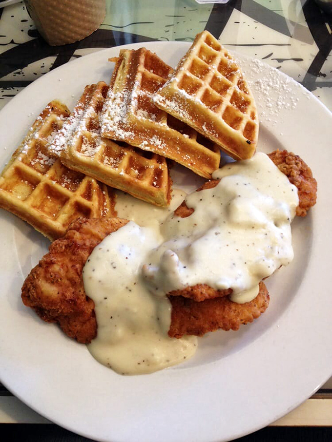 Chicken and waffles&mdash;the breakfast equivalent of wearing a tuxedo with sneakers. Perfectly acceptable and surprisingly delightful at any hour.