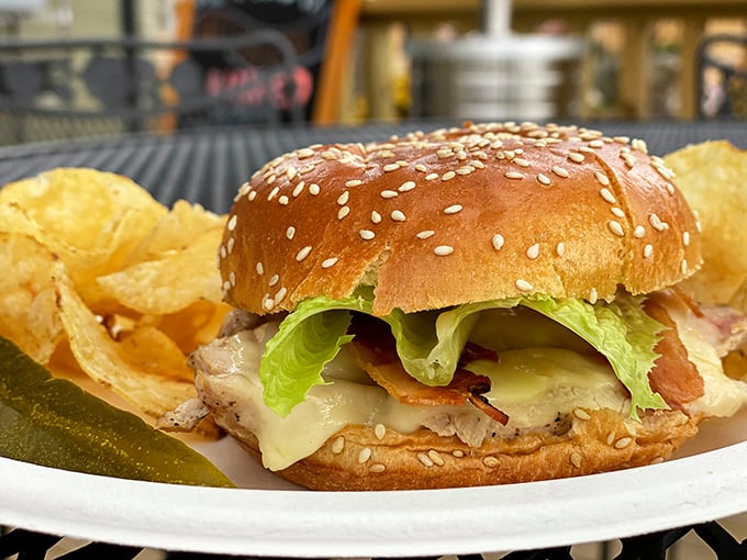 The perfect equation: Golden bun + crisp lettuce + melty cheese + protein + bacon = mathematical proof that sandwiches are humanity's greatest invention.