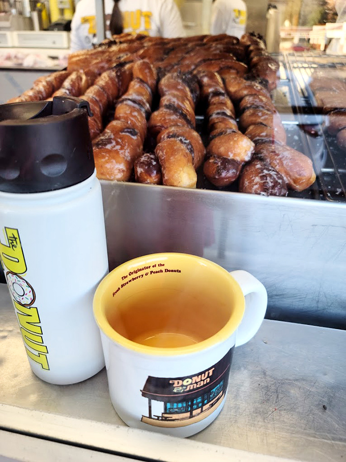 Coffee and donuts: a relationship more dependable than most marriages. The mug says it all&mdash;this place is an institution.