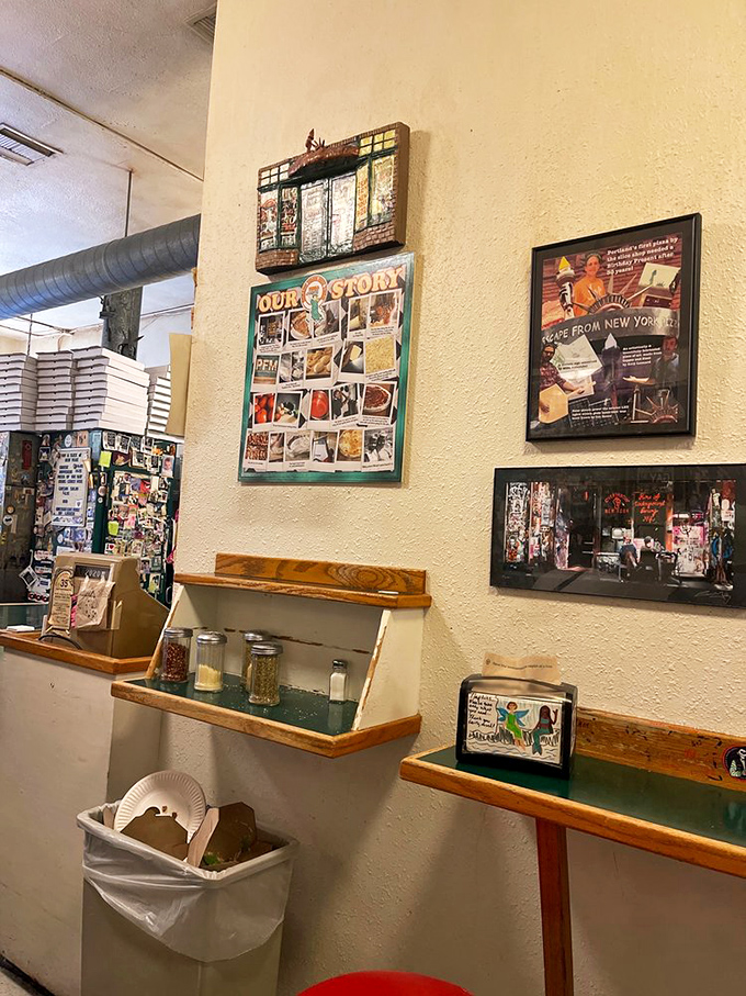 The condiment station offers the essentials without the fuss&mdash;because great pizza doesn't need seventeen varieties of infused oil. 